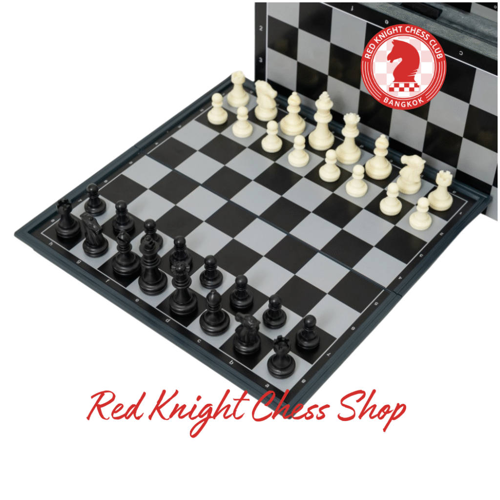 Magnetic Chess Set - Black/White - Red Knight Chess Club