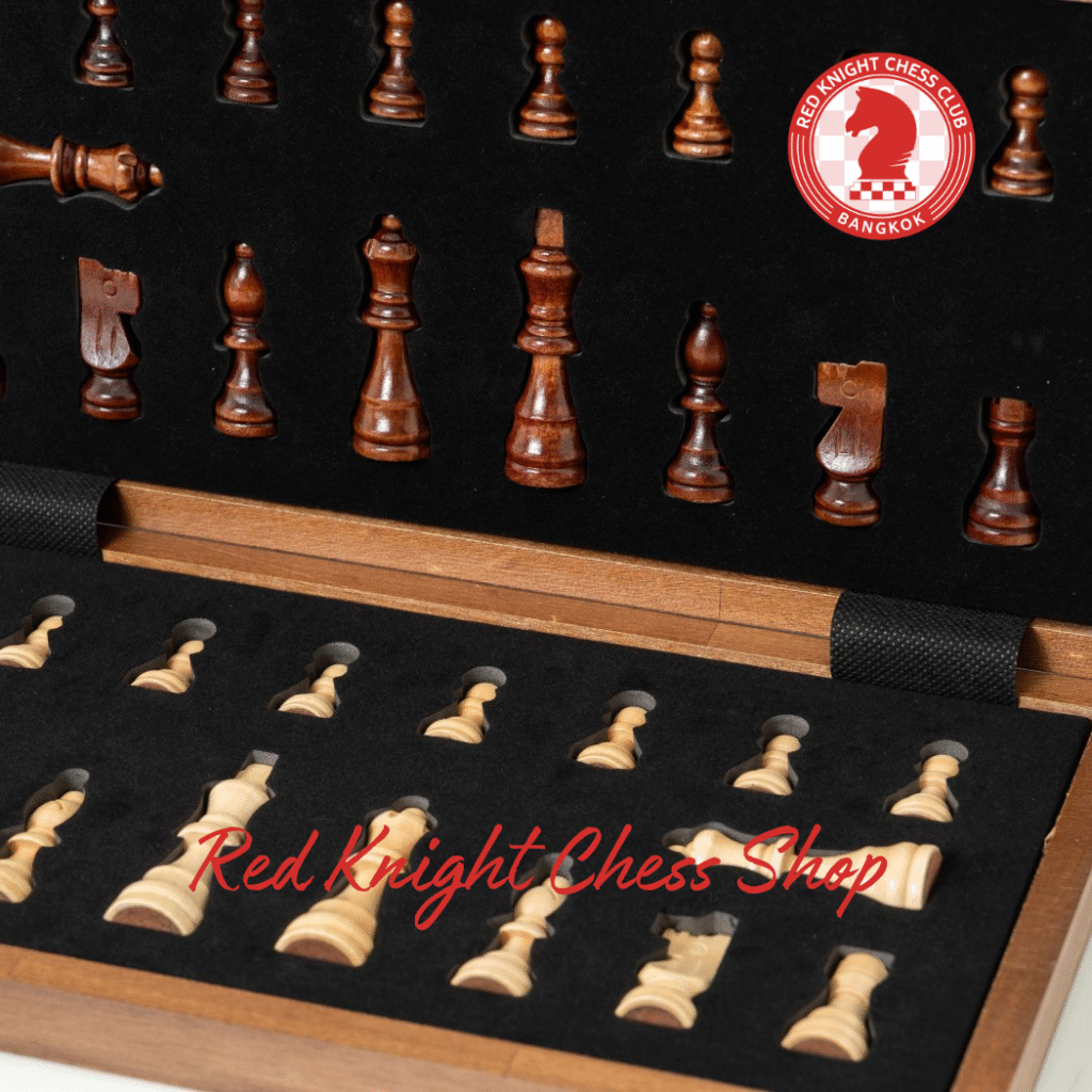 Magnetic Wooden Chess Set - Red Knight Chess Club